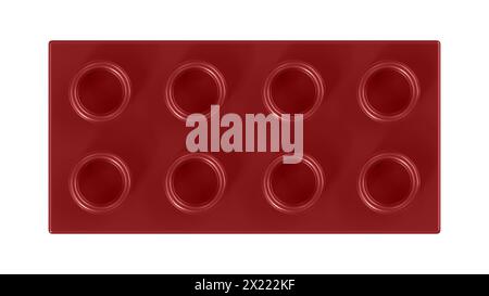 Maroon Lego Block Isolated on a White Background. Close Up View of a ...