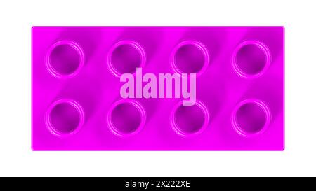Magenta Lego Block Isolated on a White Background. Close Up View of a ...