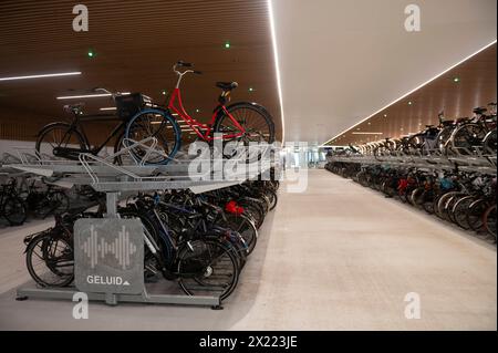 Amsterdam The Netherlands 19th April 2024 Multistorey bike racks in an ...