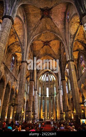 Basilica of Santa María del Mar, Barcelona,Catalunya,Spain,Europe Stock ...