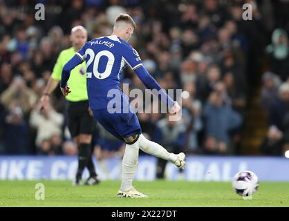 Cole Palmer of Chelsea scores penalty to make it 2-0 during the Premier ...