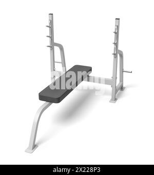 3D model of a gym bench with weights from above Stock Photo - Alamy