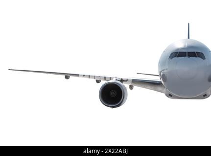 Front view of wide body passenger aircraft isolated on white background ...