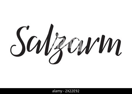 Word Salz, which means Salt in German, modern brush ink calligraphy ...