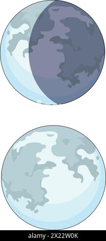 Vector different phases of moon vector illustration Stock Vector Image ...