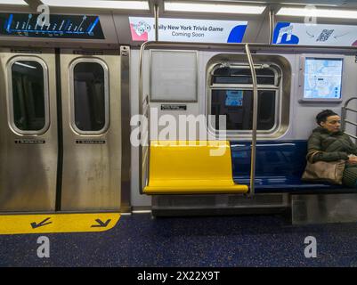 Priority seating in the New York City Subway system on May 30, 1996 ...