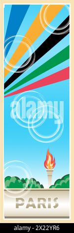 Paris, France, July 2024. Vector Illustration. The Summer Olympics ...