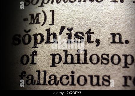 Word sophist on dictionary page, macro close-up Stock Photo - Alamy