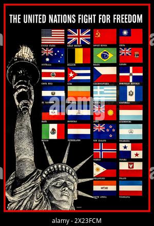 Vintage WW2 " UNITED" 'UNITED NATIONS FIGHT FOR FREEDOM' Propaganda ...