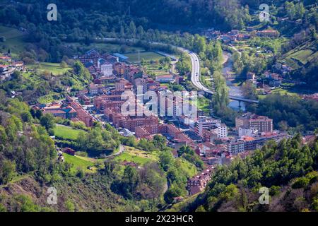 An aerial shot of the village Blimea in Asturias, Spain Stock Photo - Alamy