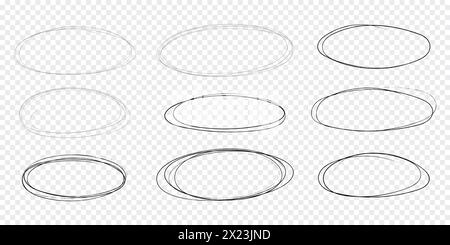 Circle scrible circular frame, fast mark, pencil line doodle frame ...