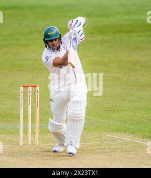 Rishi Patel batting for Leicestershire in a Vitality County ...