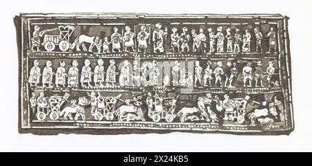 An ancient standard from the tomb of the ancient Sumerian city of Ur ...