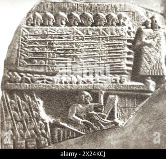 Temple (ziggurat) of the ancient Sumerian city of Ur. Reconstruction of ...