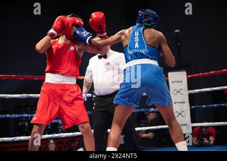 Morelle McCane of the United States, left, fights Costa Rica's Nicole ...