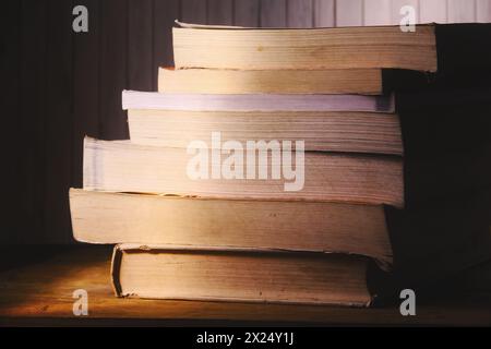 Old books photographed with natural lighting Stock Photo - Alamy