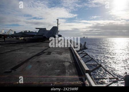 PHILIPPINE SEA (April 5, 2024) The Nimitz-class aircraft carrier USS Theodore Roosevelt (CVN 71 ...