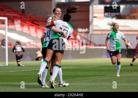 Marie Hobinger (14 Liverpool) celebrates after scoring her team's first ...