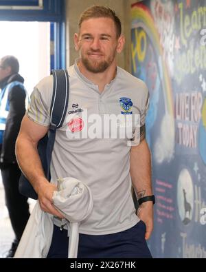 Matt Dufty of Warrington Wolves arrives during the Betfred Super League ...