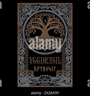 Viking design. World Tree from Scandinavian mythology - Yggdrasil and ...