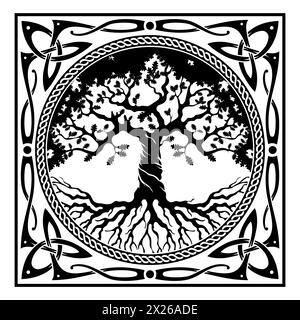 Viking design. World Tree from Scandinavian mythology - Yggdrasil and ...