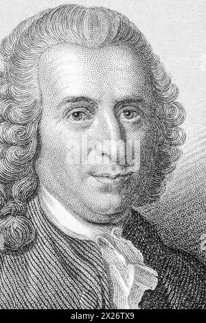 Monochrome portrait of Carl Linnaeus, Carolus Linnæus [1707-1778], the ...