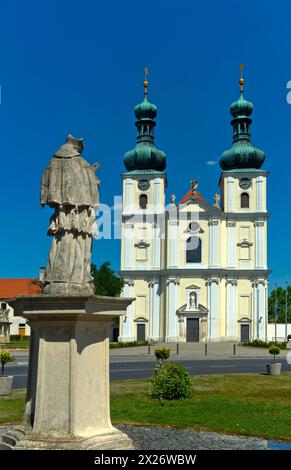 Double-tower facade of the Basilica of the Nativity of the Virgin Mary ...