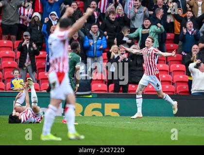 Wouter Burger of Stoke City scores to make it 3-0 during the Sky Bet ...