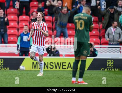 Wouter Burger of Stoke City scores to make it 3-0 during the Sky Bet ...