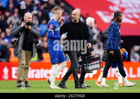 Chelsea's Cole Palmer greets manager Liam Rosenior following the ...