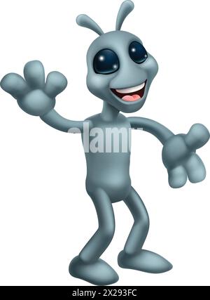 Alien Grey Gray Fun Cartoon Character Stock Vector Image & Art - Alamy
