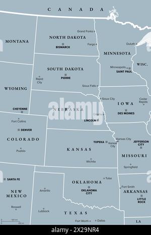 Map of Wichita in Kansas Stock Photo - Alamy