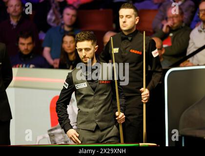Joe O'Connor during his match against John Higgins (not pictured ...