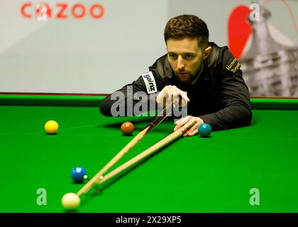 Joe O'Connor during his match against John Higgins (not pictured ...