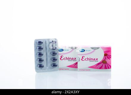 CHONBURI, THAILAND-OCTOBER 08, 2023: Red softgel diclofenac potassium ...