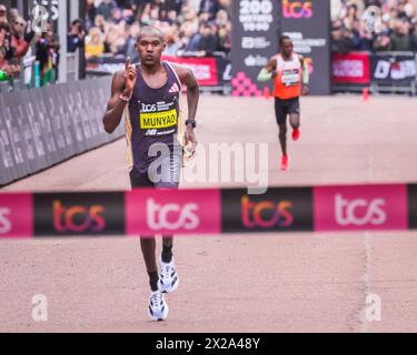 Alexander Mutiso Munyao of Kenya wins the mens Marathon at the 2024 TCS ...