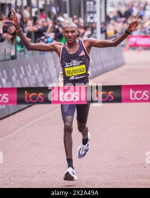 Alexander Mutiso Munyao of Kenya wins the mens Marathon at the 2024 TCS ...