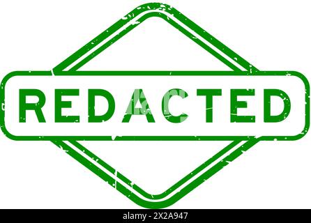 Grunge green redacted word rubber seal stamp on white background Stock ...