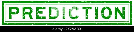 Grunge green prediction word rubber seal stamp on white background ...