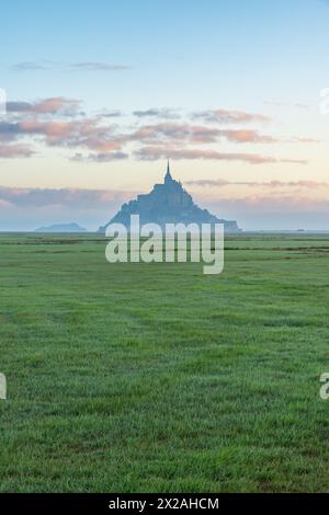 Mont Saint Michel cathedral on the island, Normandy, Northern France ...