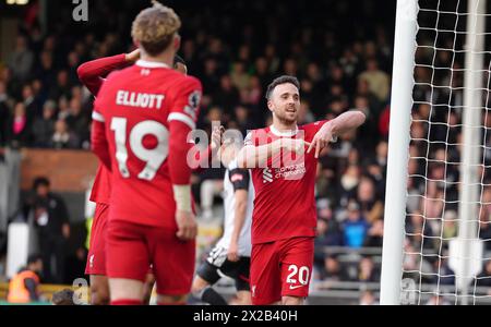 Liverpool's Diogo Jota celebrates scoring their side's first goal of ...