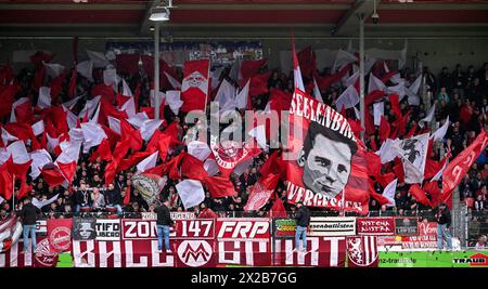 Fan curve RB Leipzig, Leipzig fans [supporters], banners, flags, RB ...