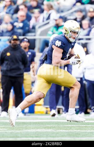 Notre Dame tight end Eli Raridon (9) on the field before an NCAA ...