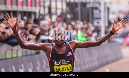 Alexander Mutiso Munyao of Kenya wins the mens Marathon at the 2024 TCS ...