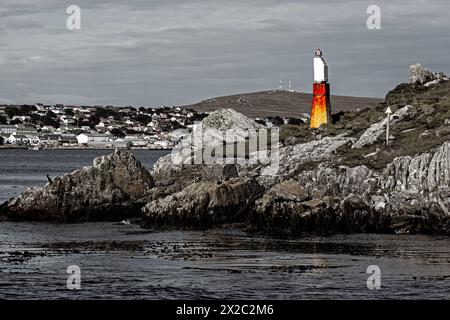 Navy Point Lighthouse, The Narrows, Port Stanley, Falkland Islands ...