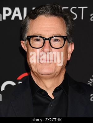 HOLLYWOOD, CALIFORNIA - APRIL 21: Stephen Colbert arrives at Paley Fest ...