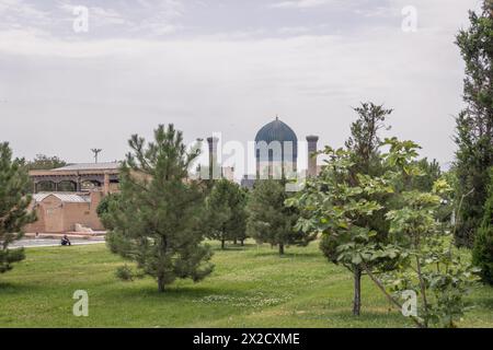 JUNE 23, 2023, SAMARQAND, UZBEKISTAN: Colorful exterior of tilya-kori ...