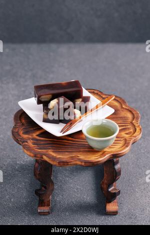 Traditional Tea and Chestnut Yanggang Dessert Stock Photo - Alamy