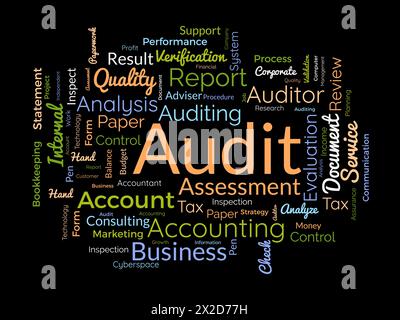 Audit word cloud template. Business model concept vector background ...