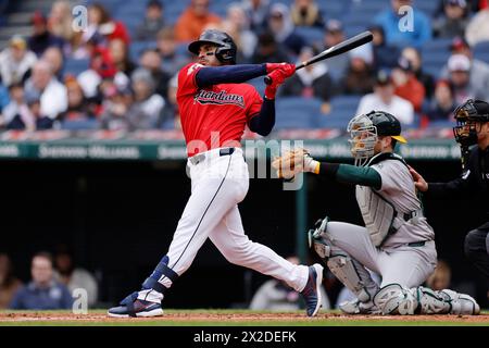 CLEVELAND, OH - APRIL 10: Cleveland Guardians shortstop Brayan Rocchio ...